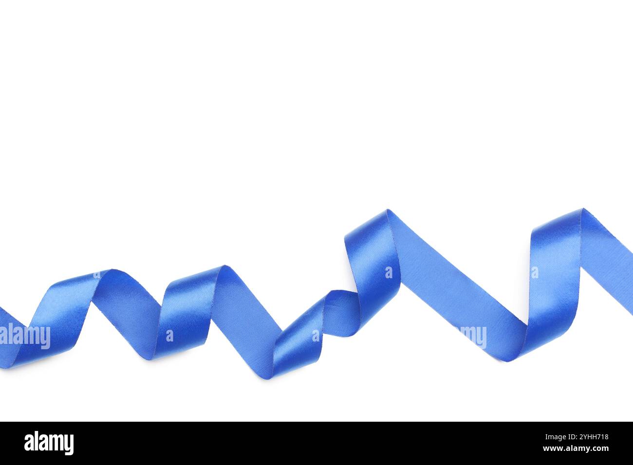 blue satin ribbon isolated on white Stock Photo - Alamy