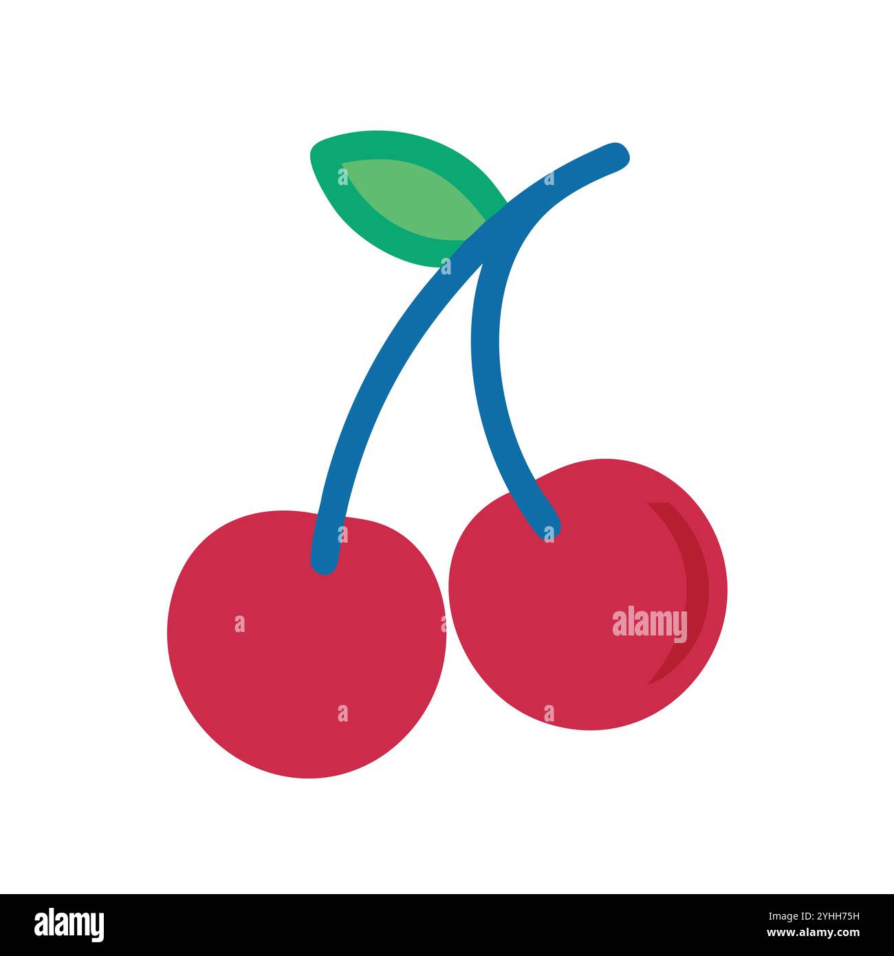 simple vector illustration of a cherry, in a simple and clean style ...