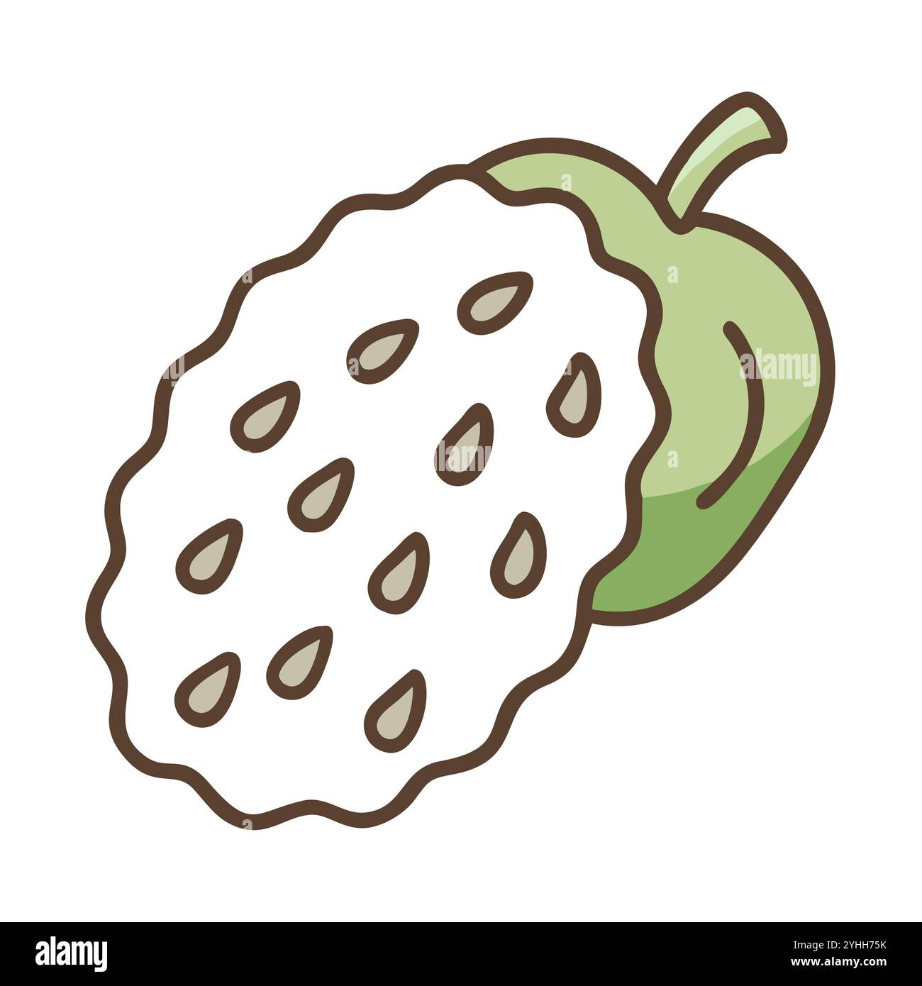 simple vector illustration of a cherimoya, in a simple and clean style ...