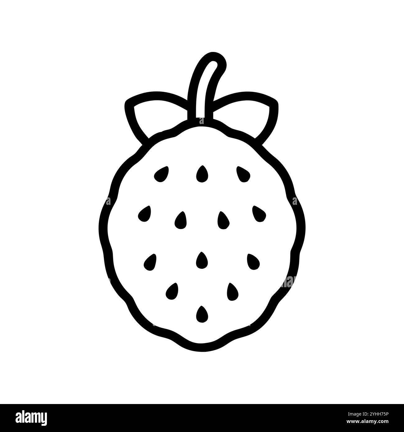 simple vector illustration of a cherimoya, in a simple and clean style ...