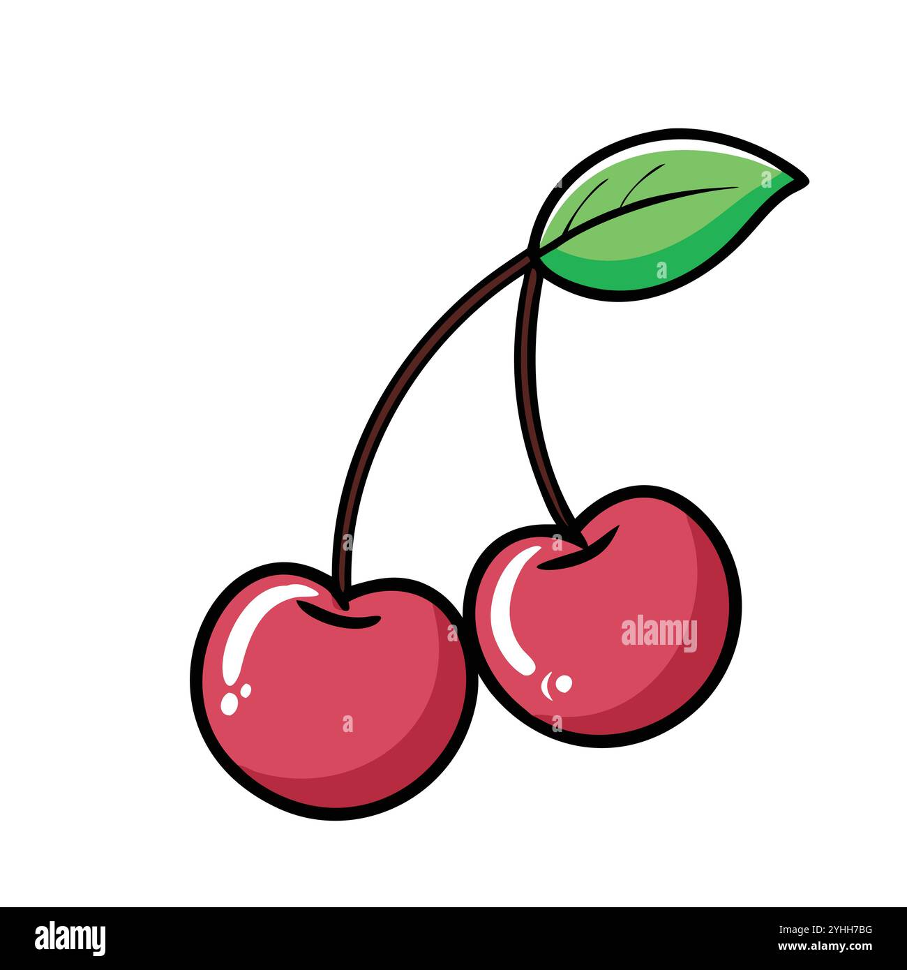 simple vector illustration of a cherry, in a simple and clean style ...