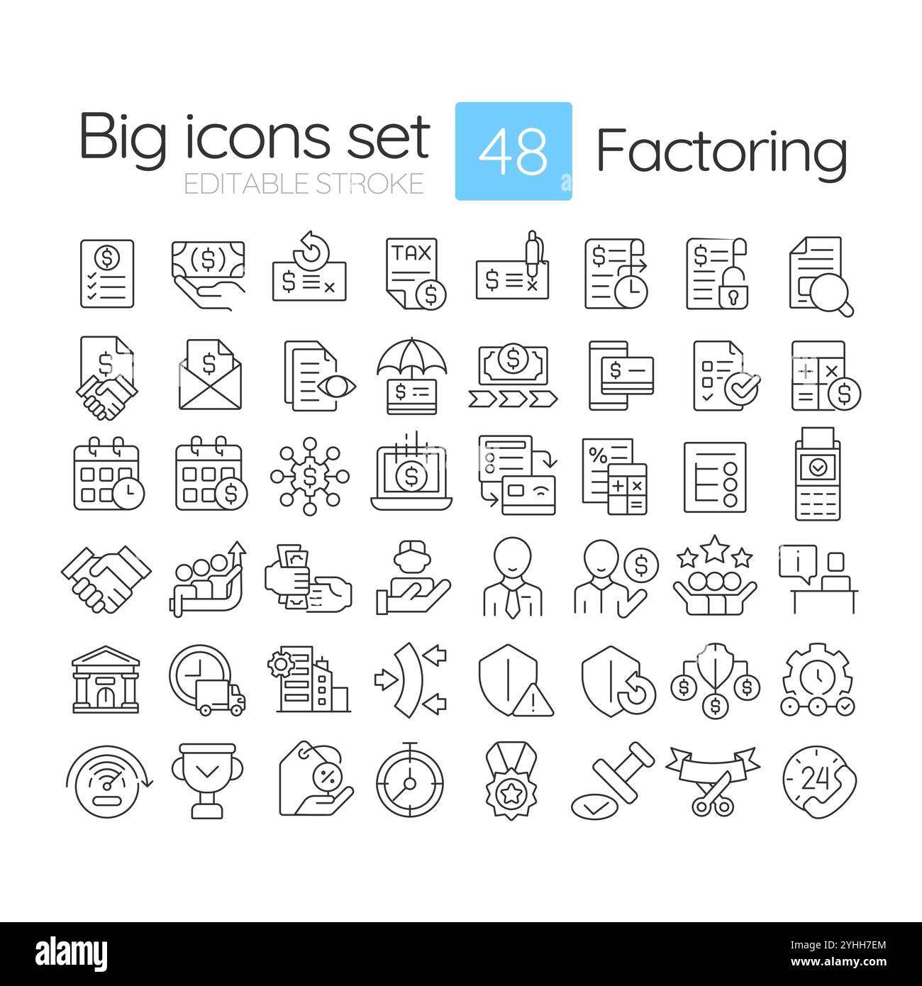 Factoring linear icons set Stock Vector Image & Art - Alamy