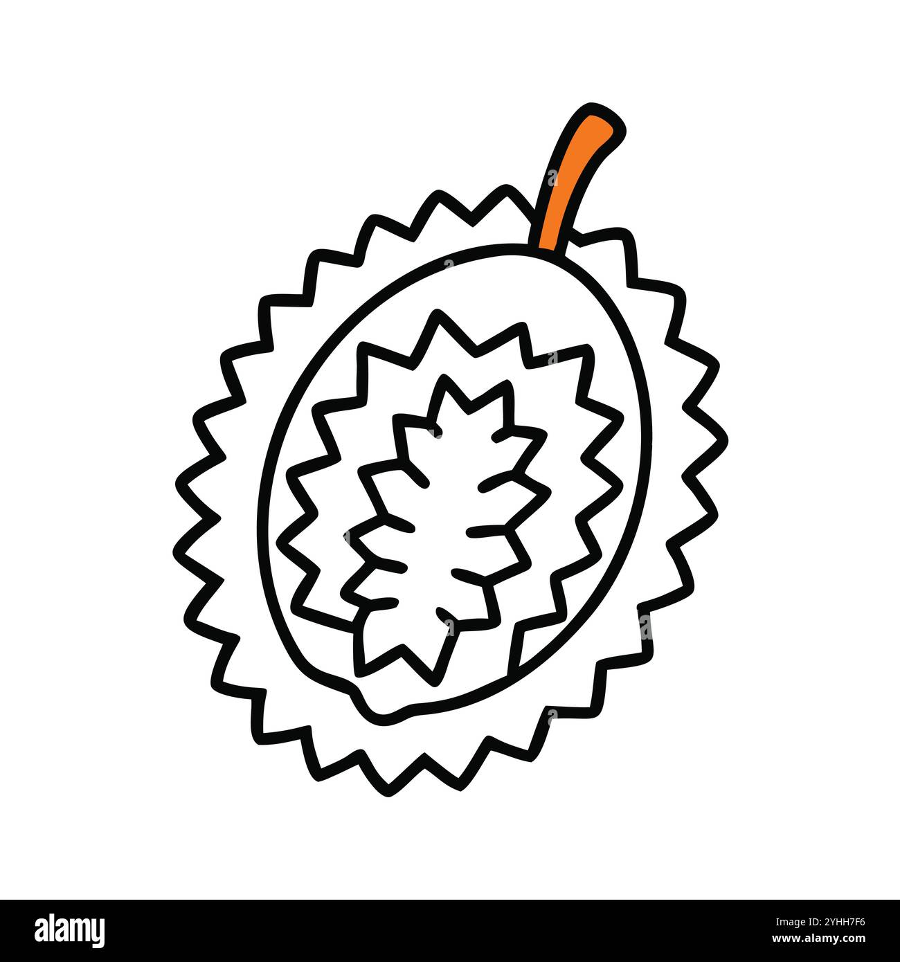 simple vector illustration of a durian, in a simple and clean style ...