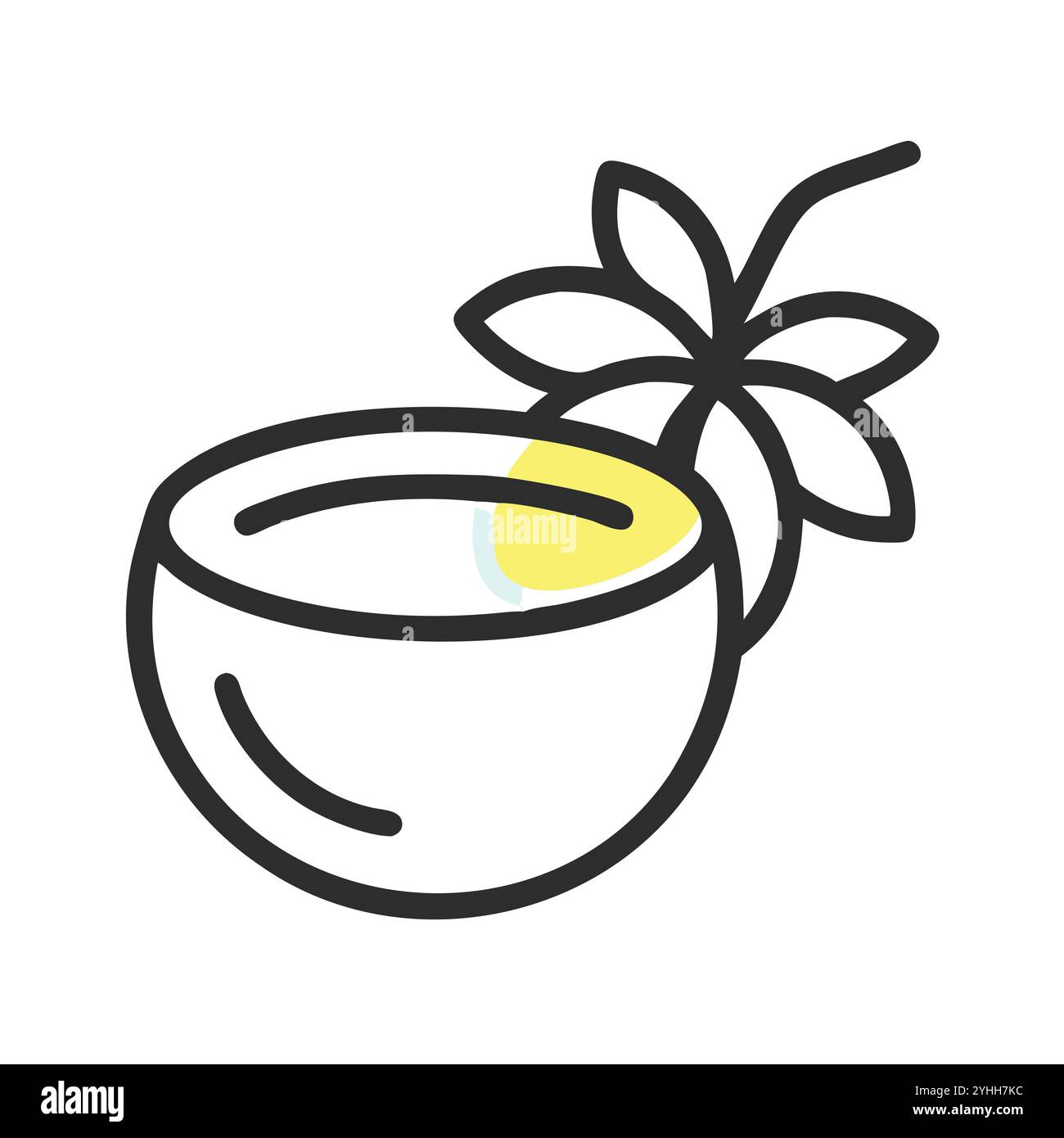 simple vector illustration of a coconut, in a simple and clean style ...