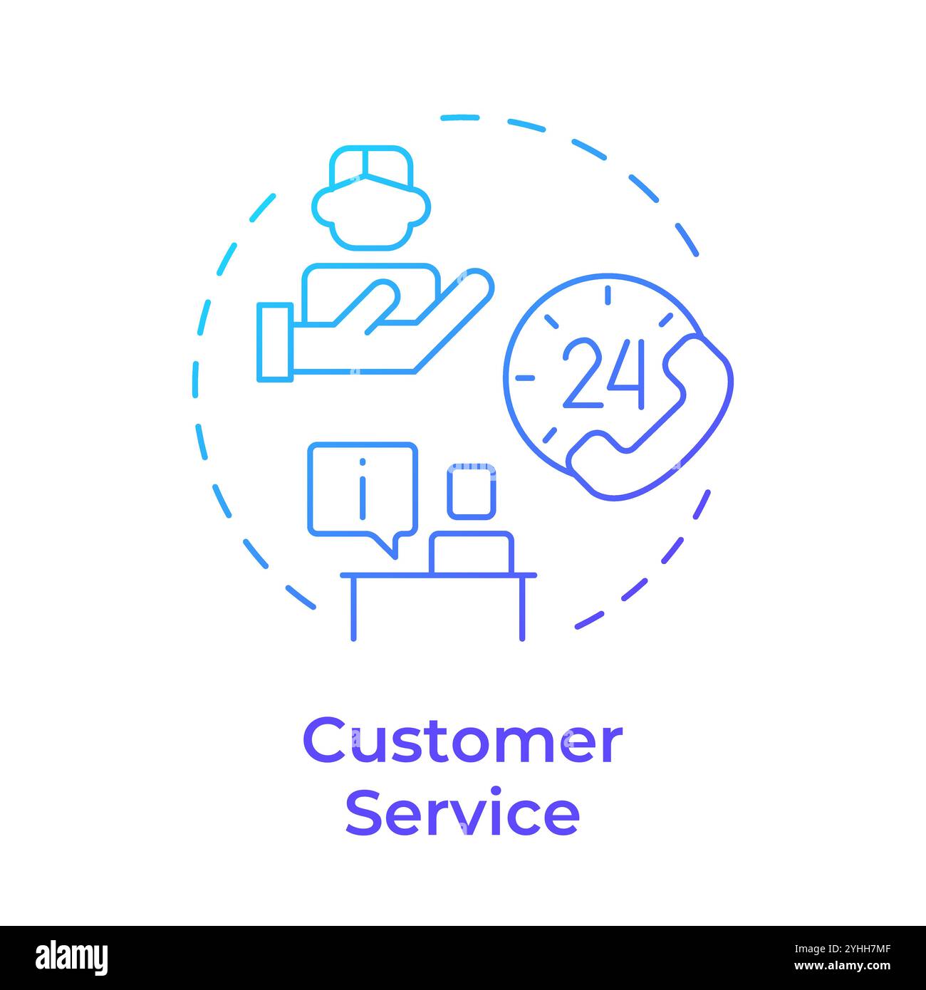 Customer service blue gradient concept icon Stock Vector Image & Art ...