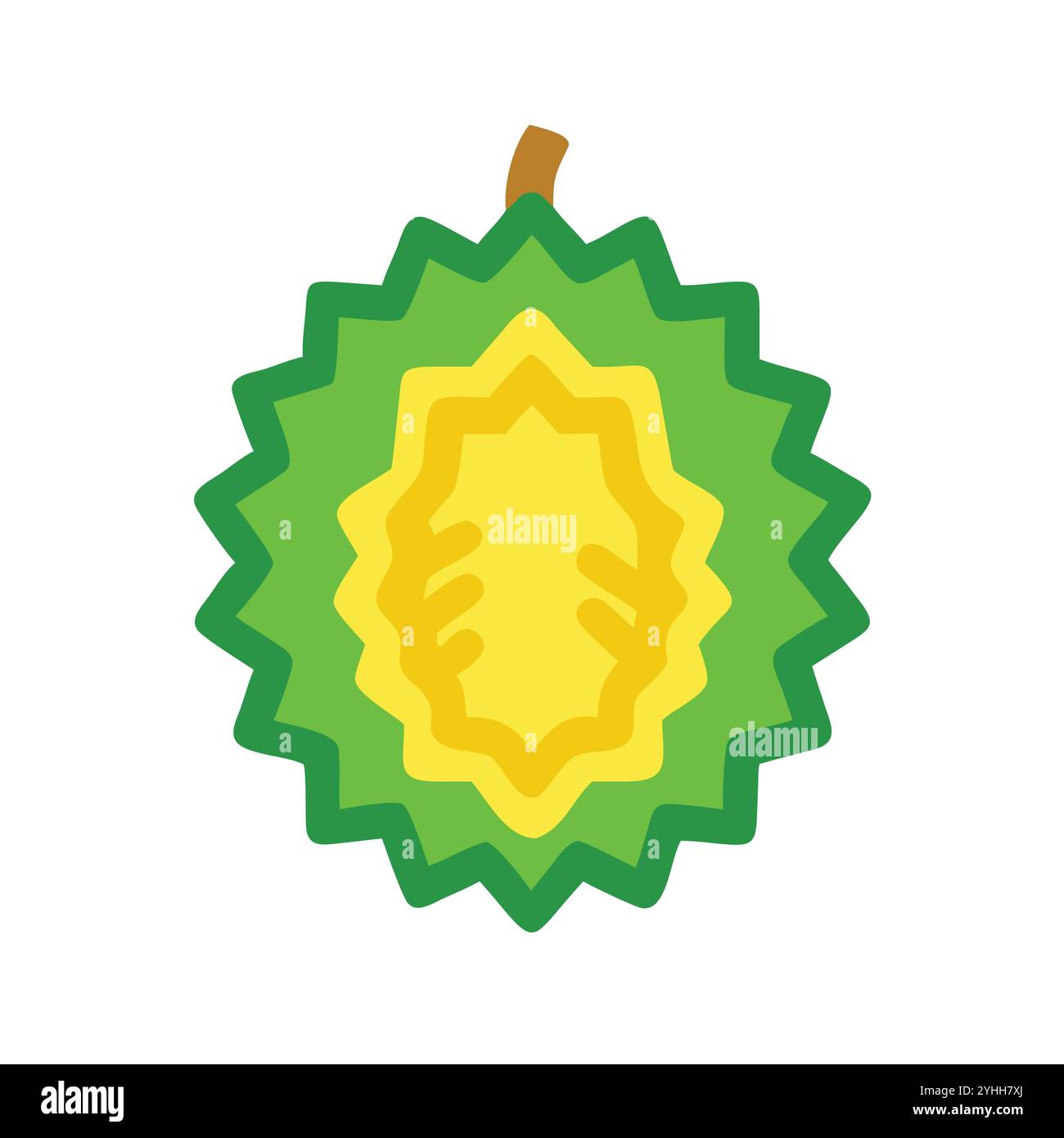 simple vector illustration of a durian, in a simple and clean style ...