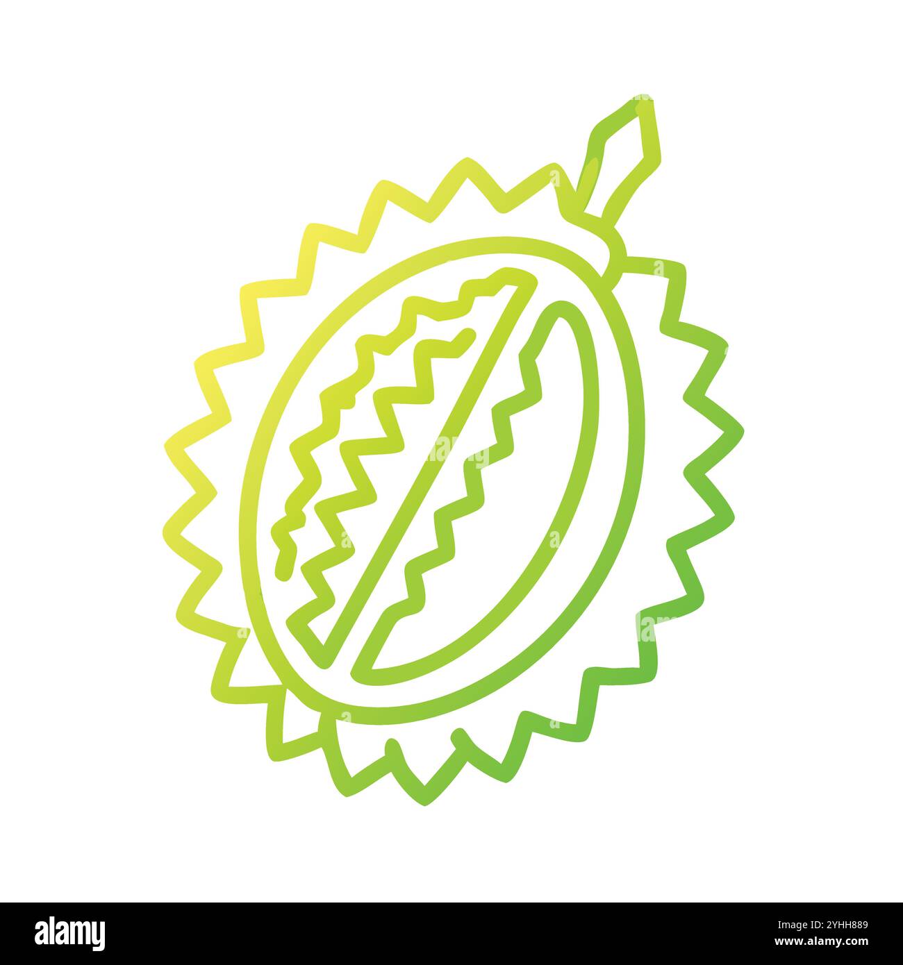 simple vector illustration of a durian, in a simple and clean style ...