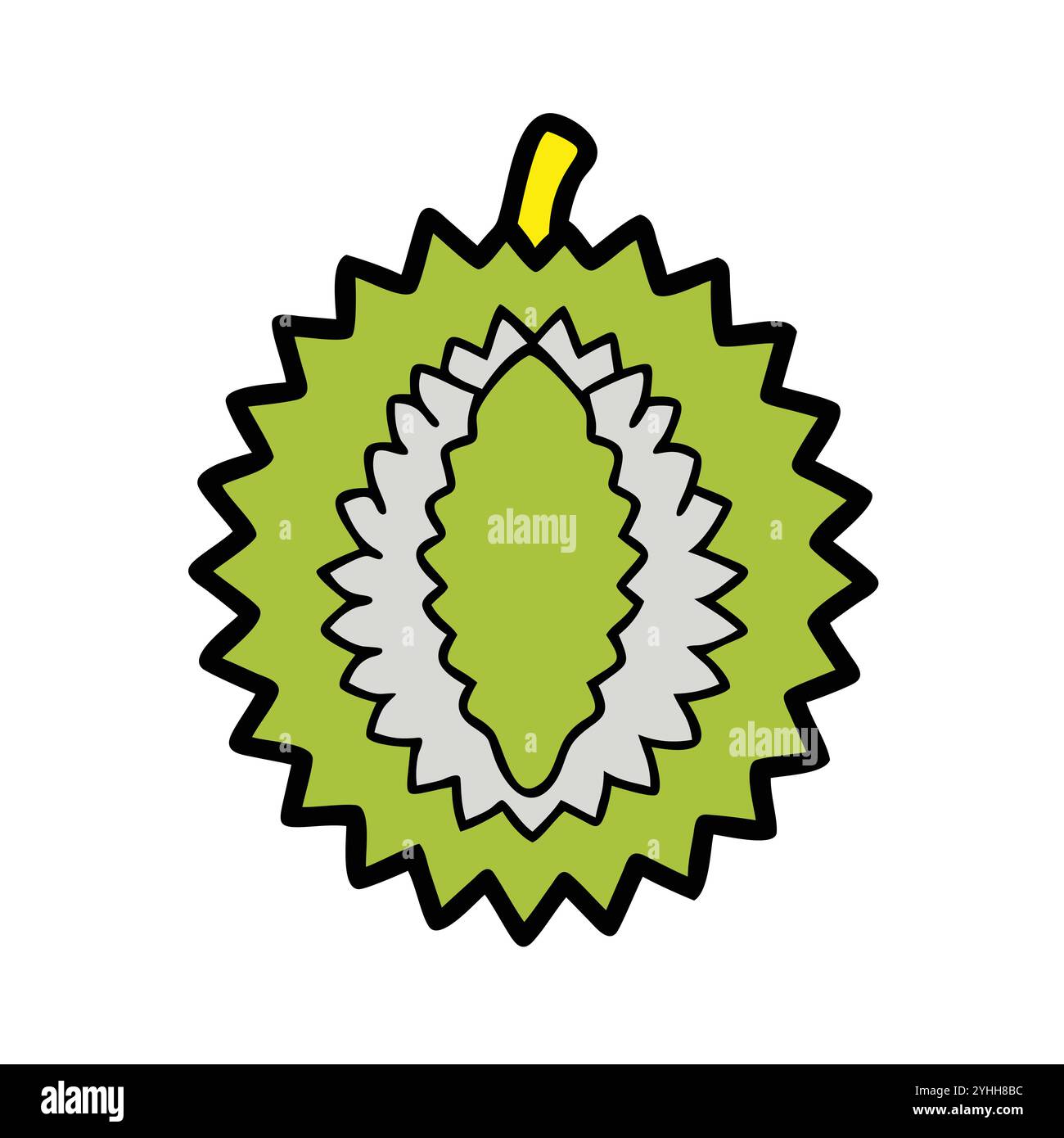 simple vector illustration of a durian, in a simple and clean style ...