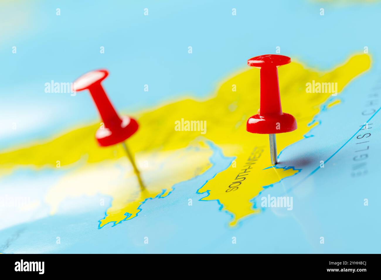 Travel destination points on a map Stock Photo - Alamy