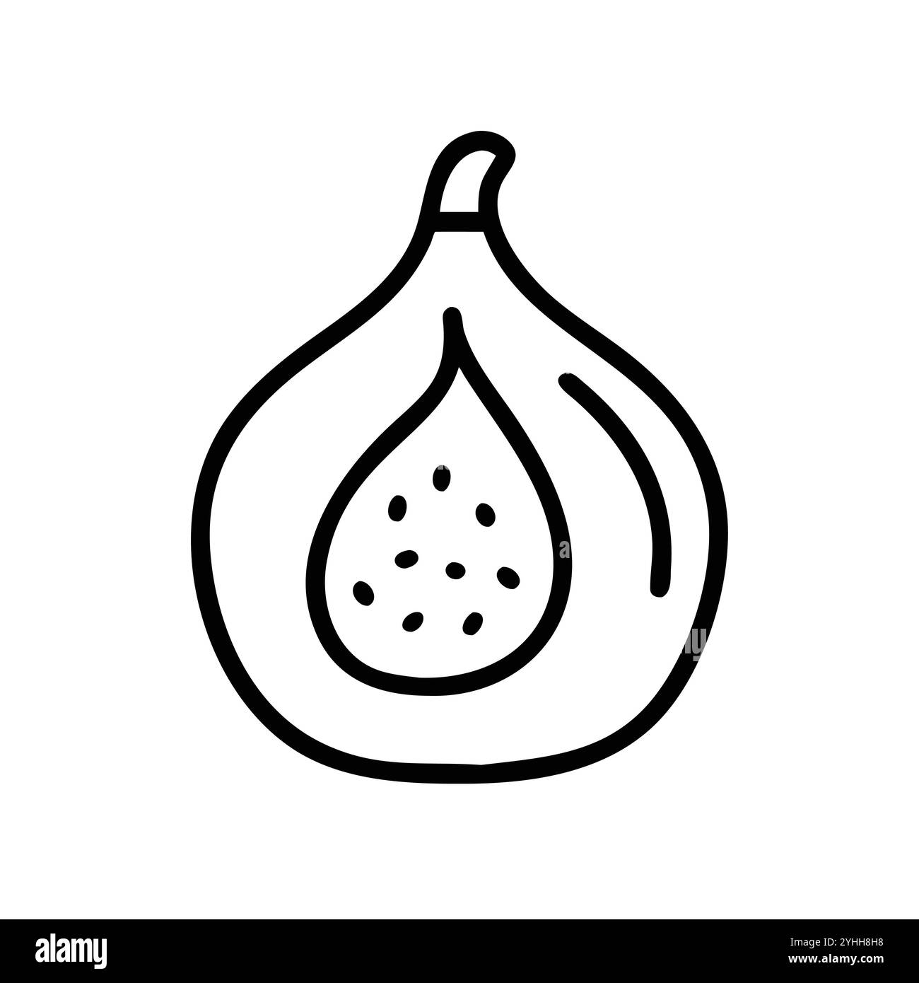 simple vector illustration of a fig, in a simple and clean style ...