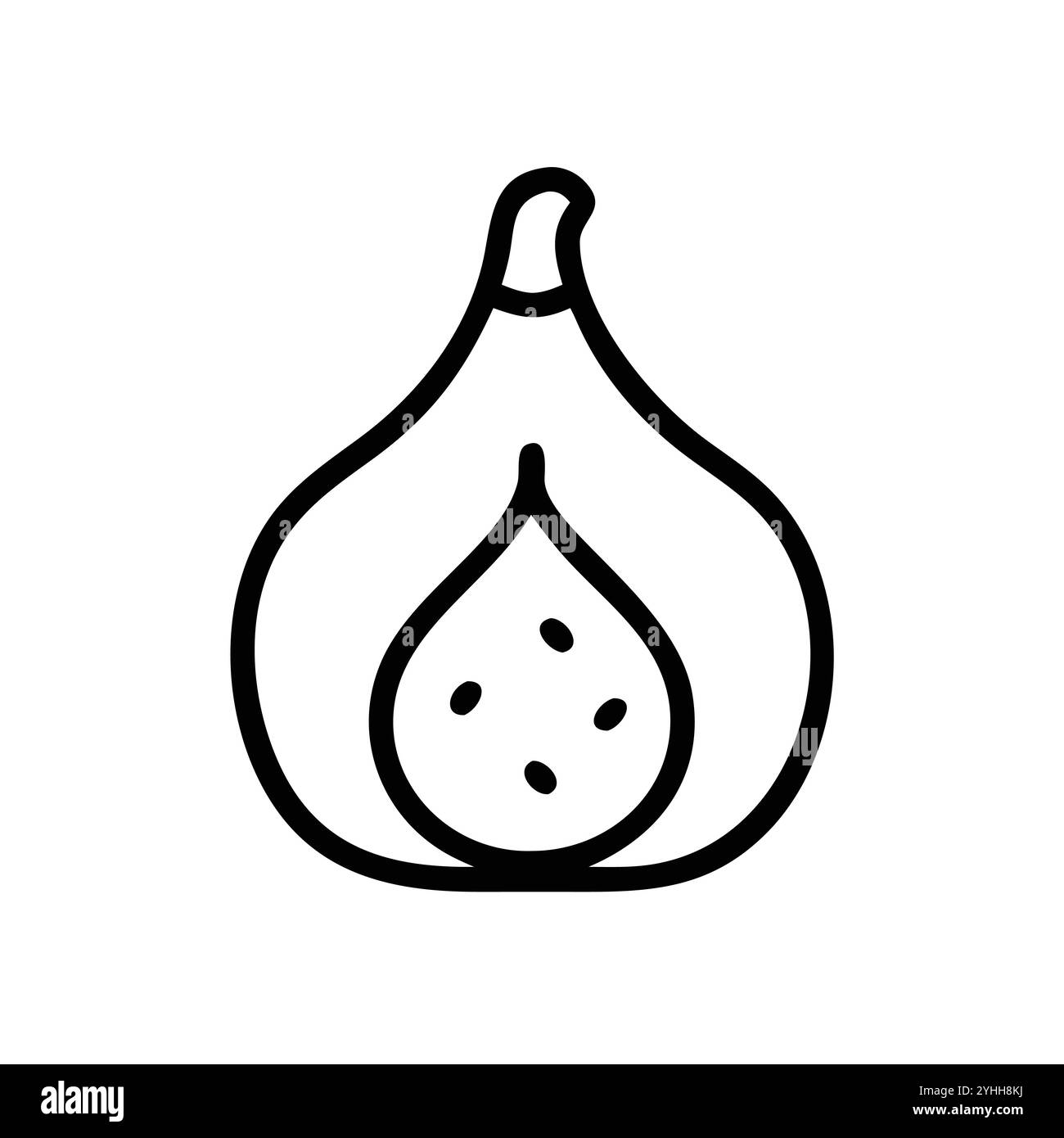 simple vector illustration of a fig, in a simple and clean style ...
