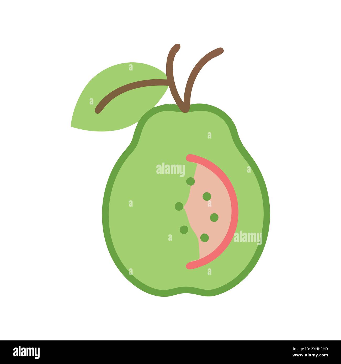 simple vector illustration of a guava, in a simple and clean style ...
