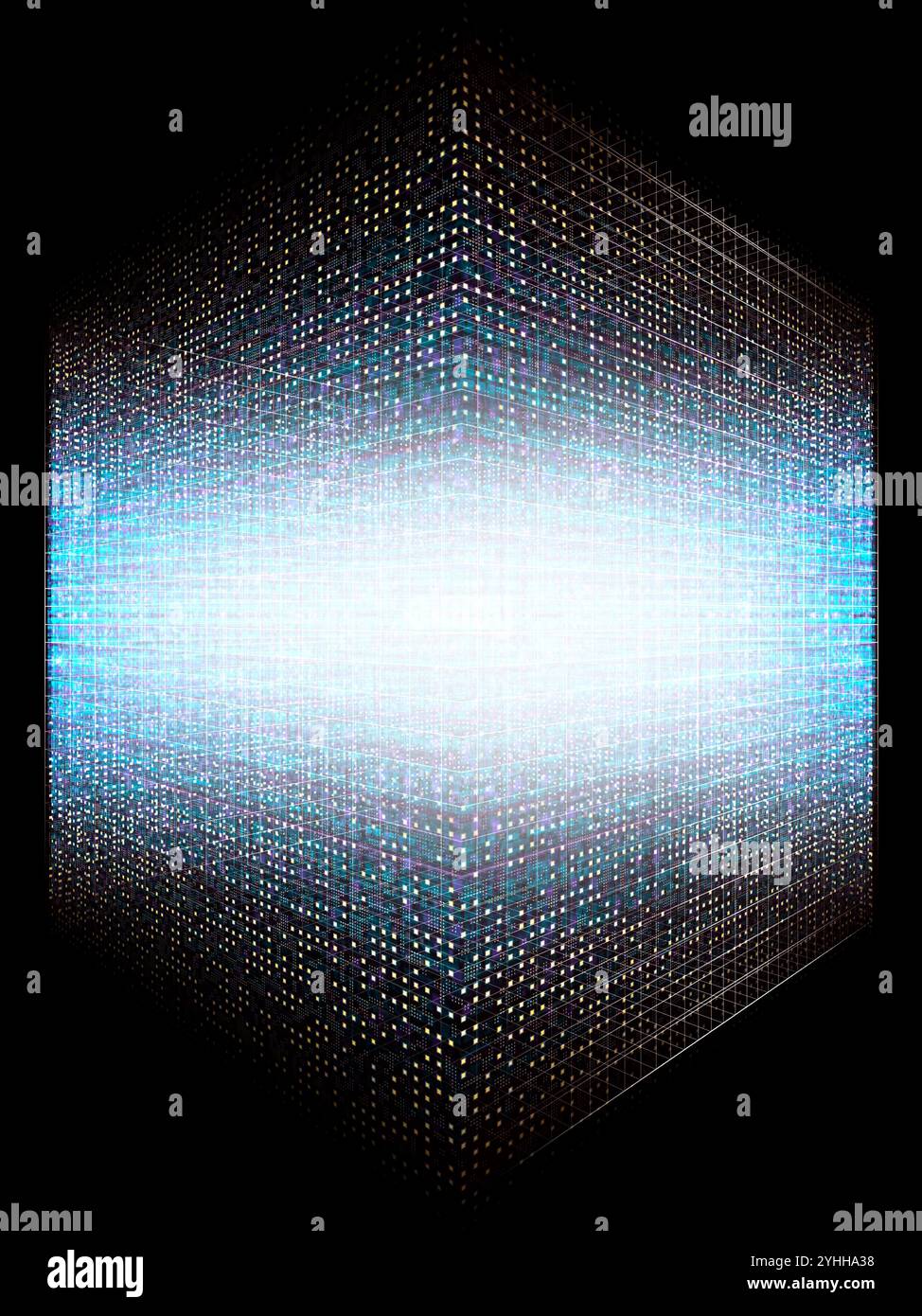 Luminous blocky circuit space Stock Photo - Alamy