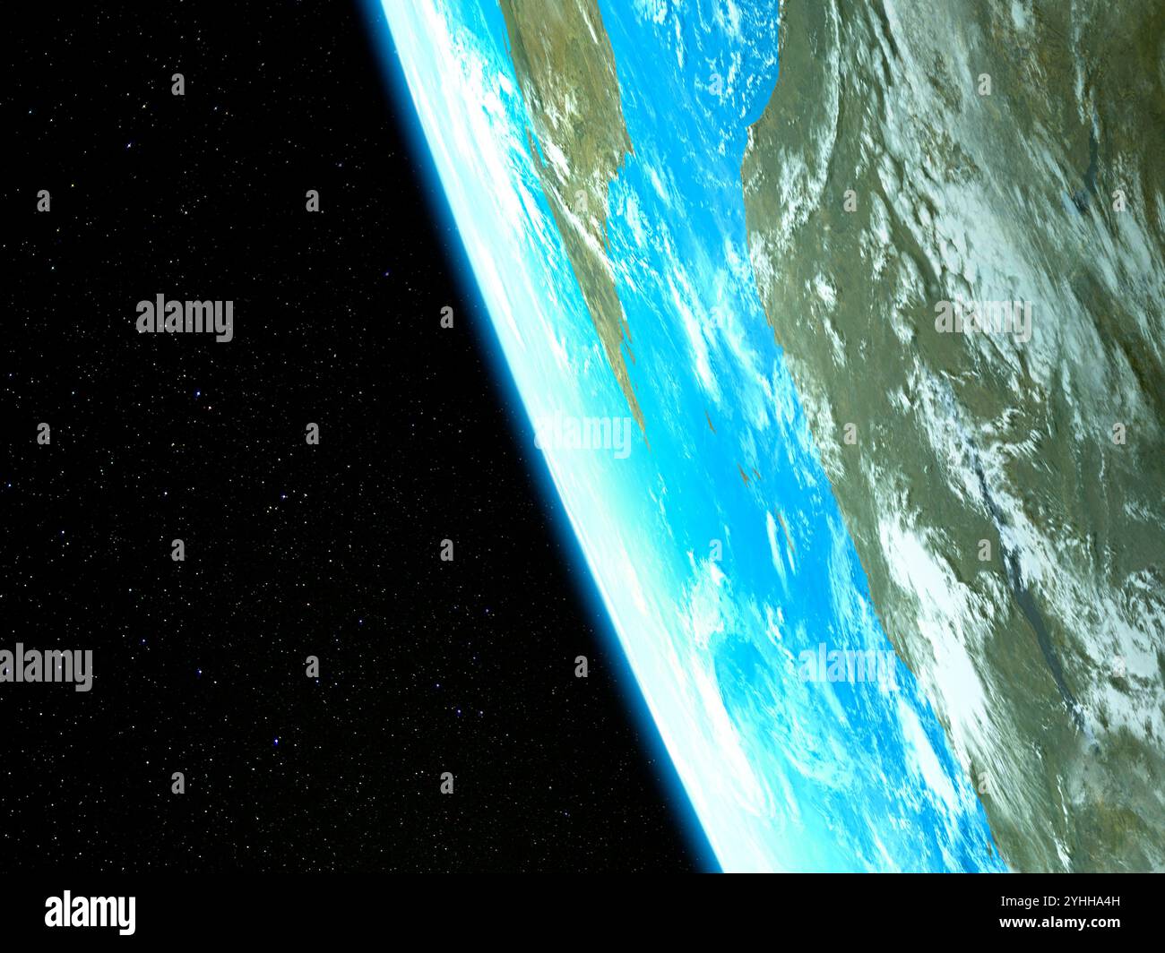 The African continent and the island of Madagascar seen from a starry ...