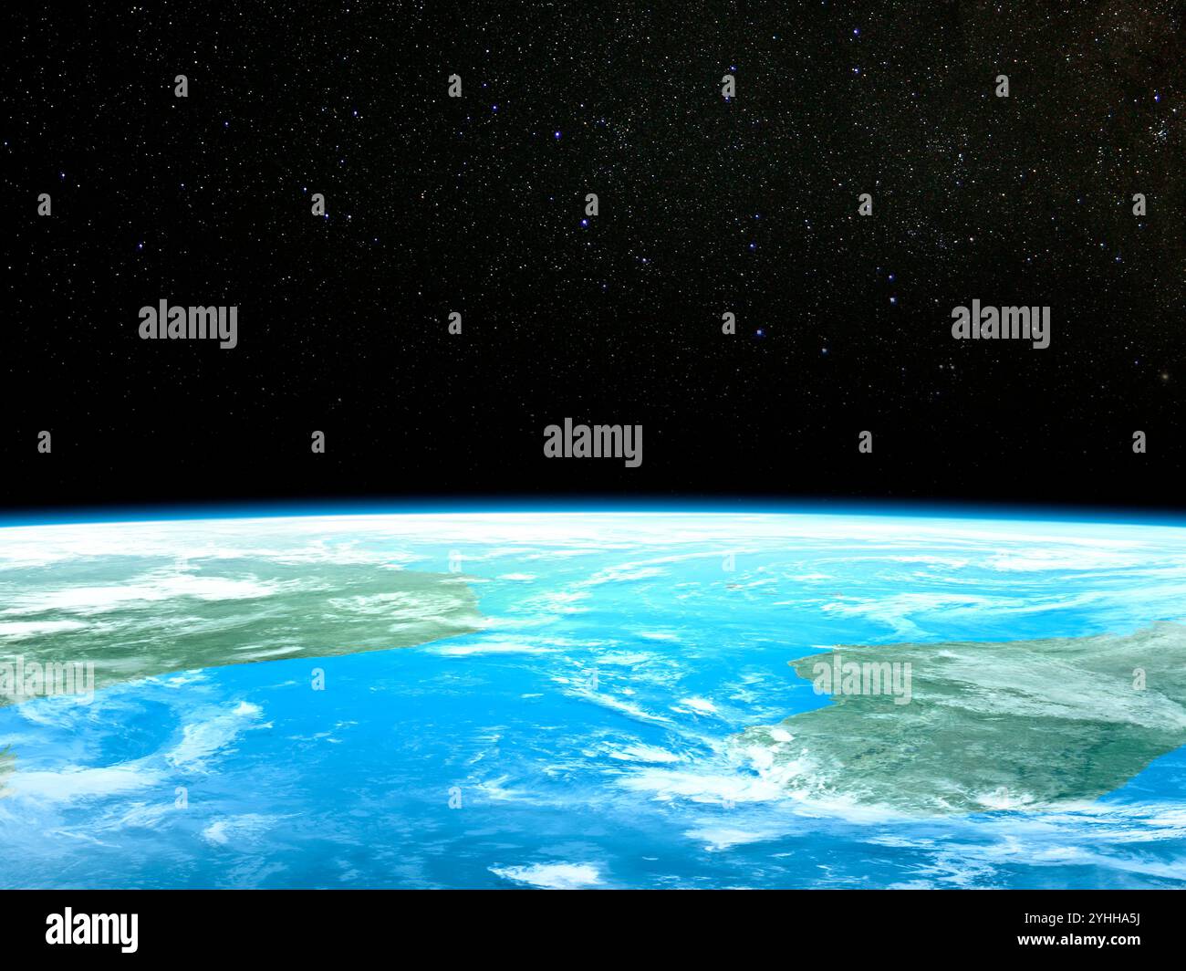 The African continent and the island of Madagascar seen from a starry ...