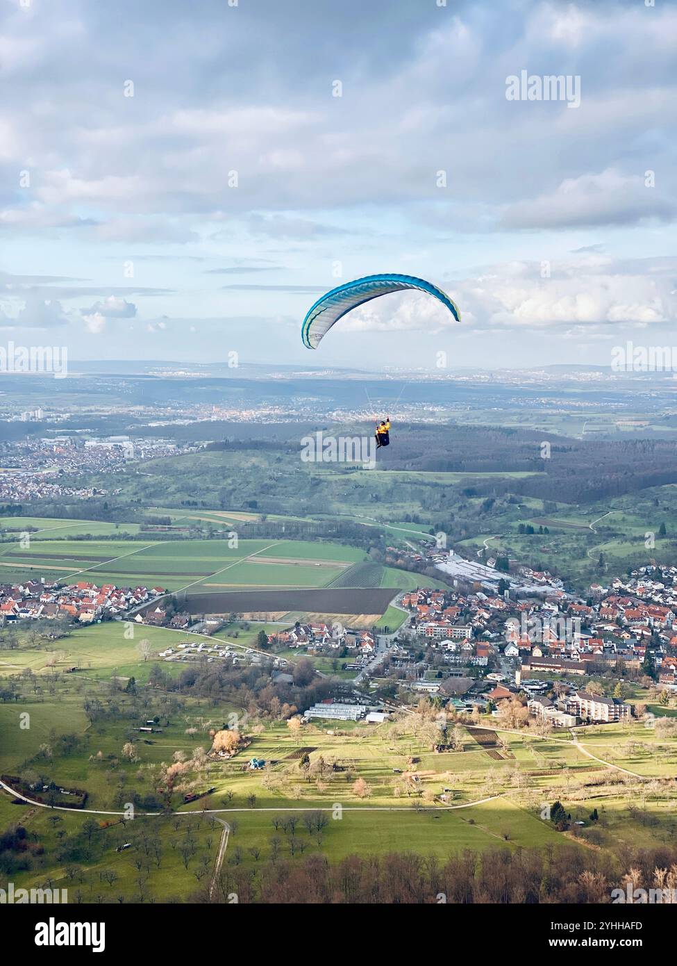 Paragliding Near Burg Hohenneuffen, Esslingen, Germany Stock Photo - Alamy