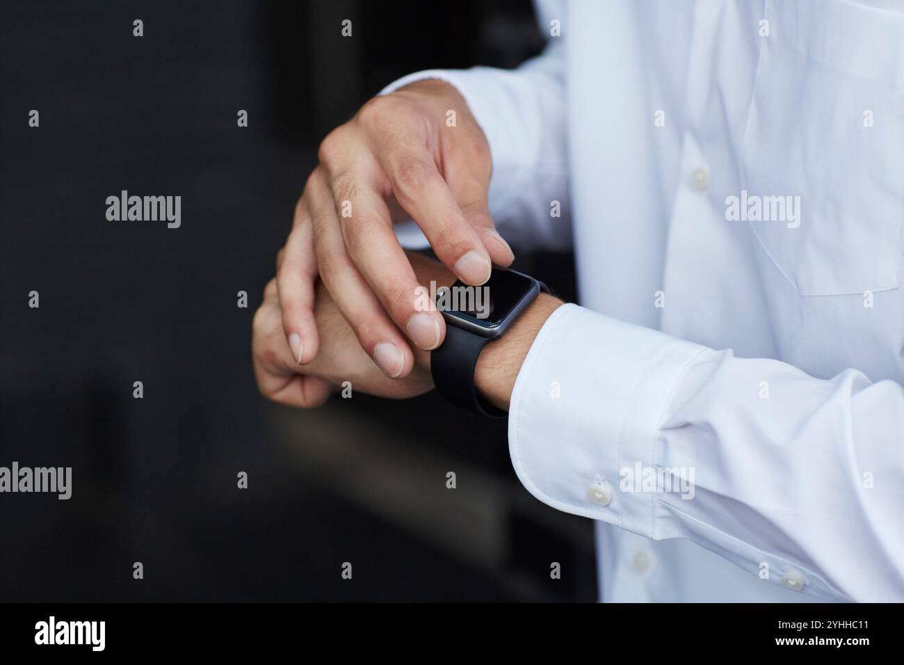 Smartwatch and hand Stock Photo - Alamy