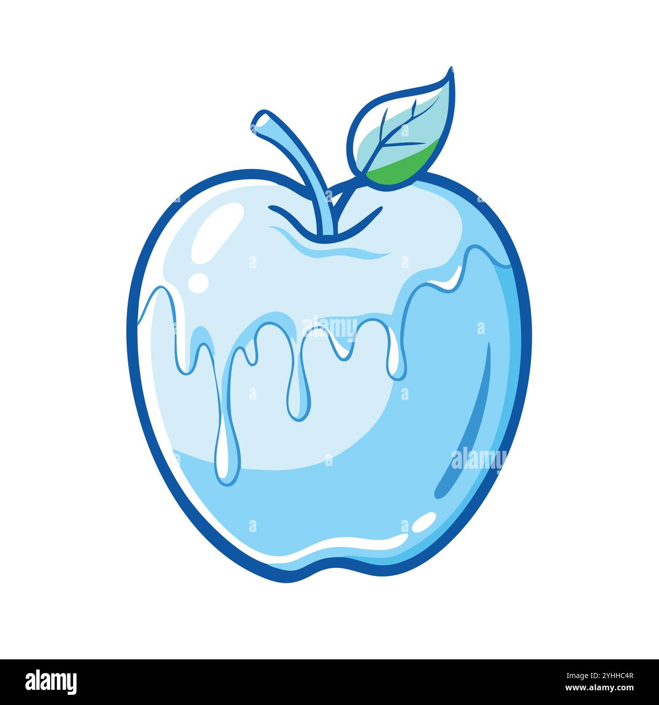 simple vector illustration of a ice apple, in a simple and clean style ...