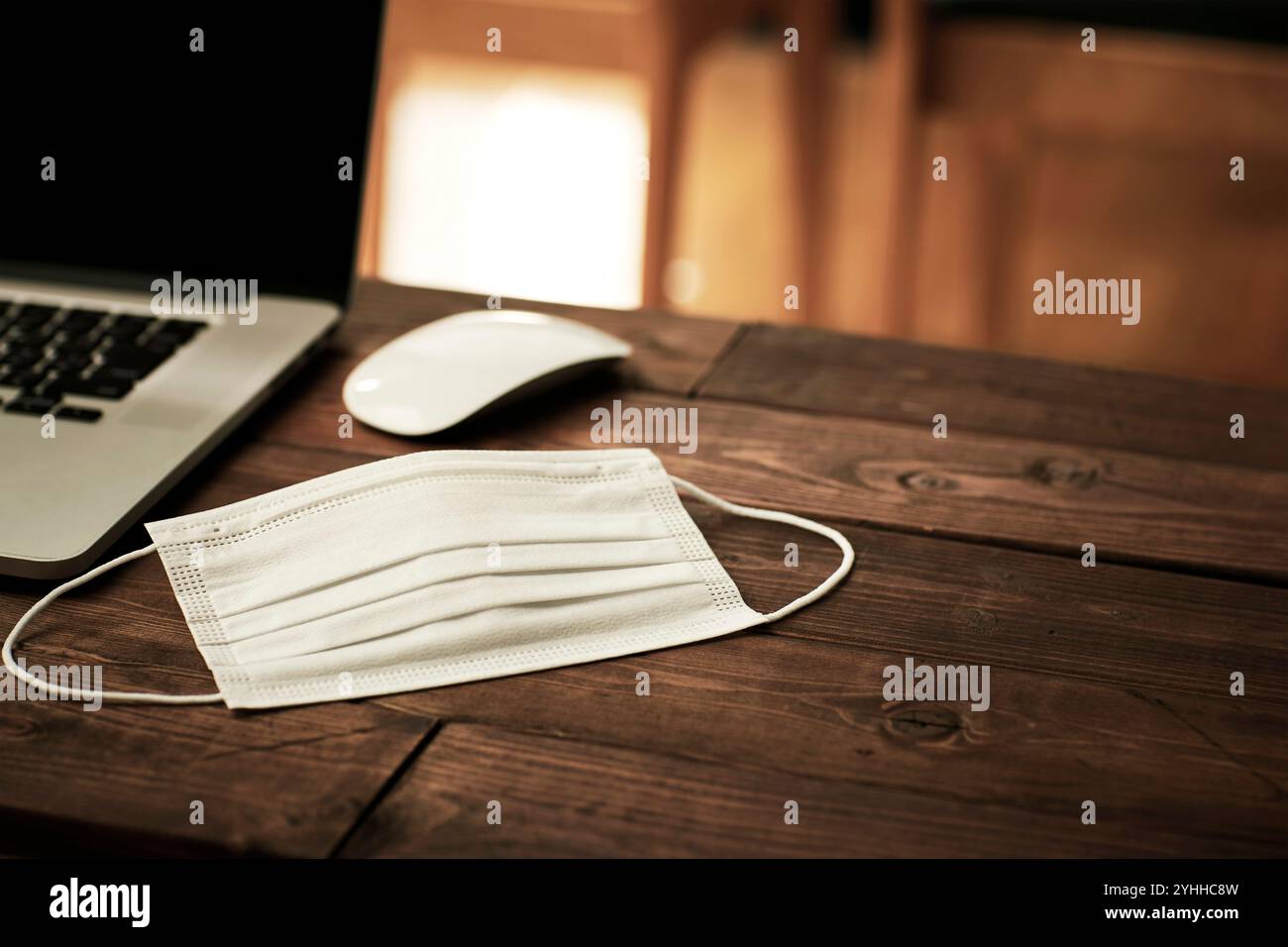 Mask, computer and computer Stock Photo - Alamy