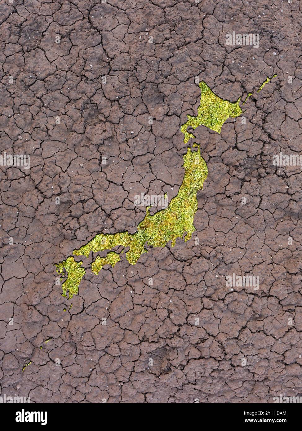 Crack background hollowed out on map of Japan Stock Photo - Alamy