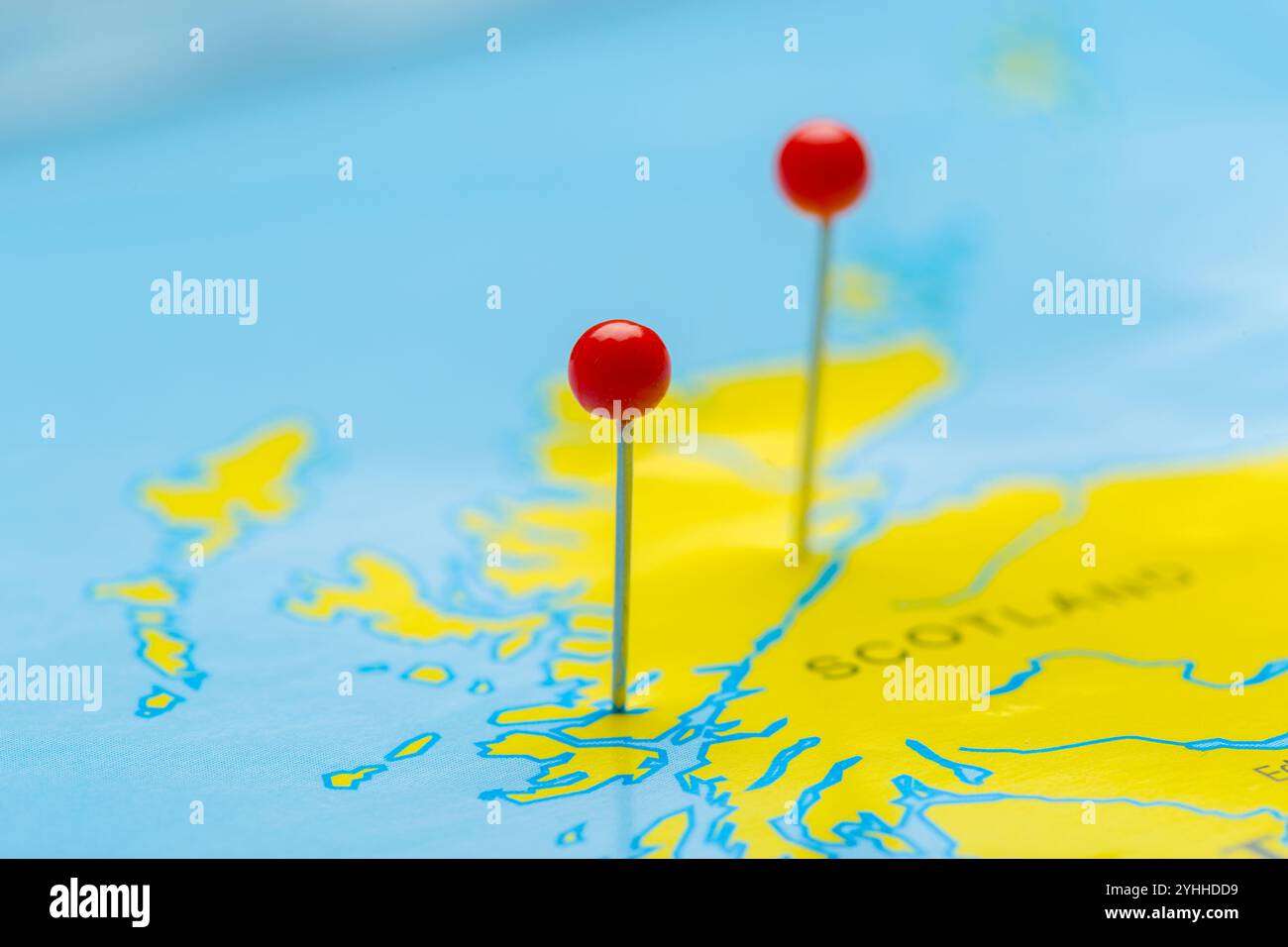 Travel destination points on a map Stock Photo - Alamy