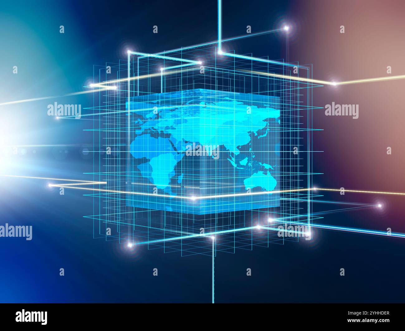 IT image of the cube earth Stock Photo - Alamy