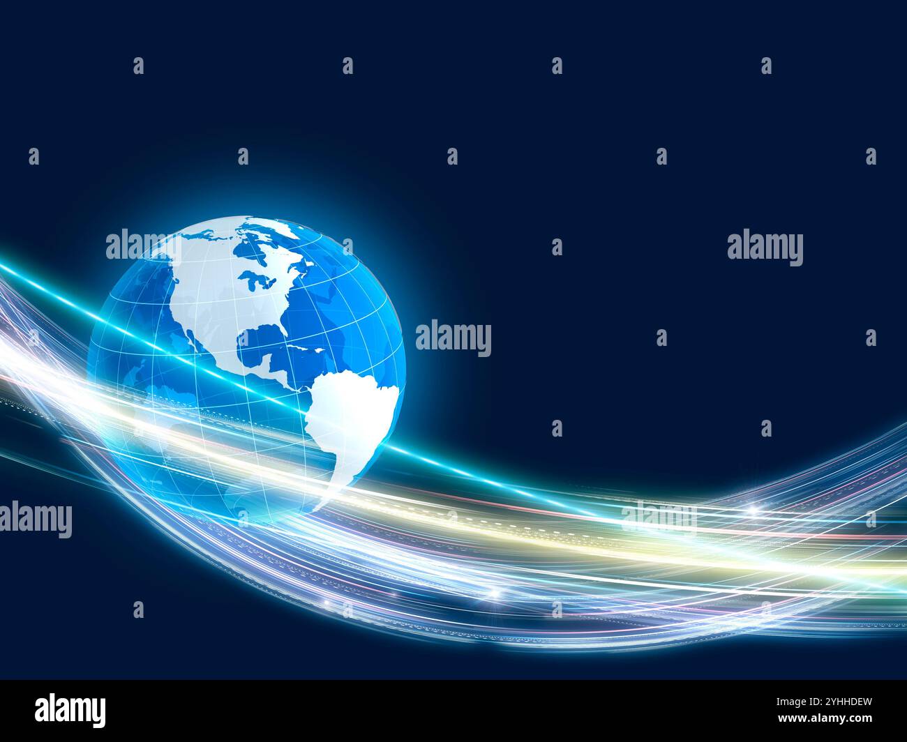 Earth on curving rays of light (America Stock Photo - Alamy