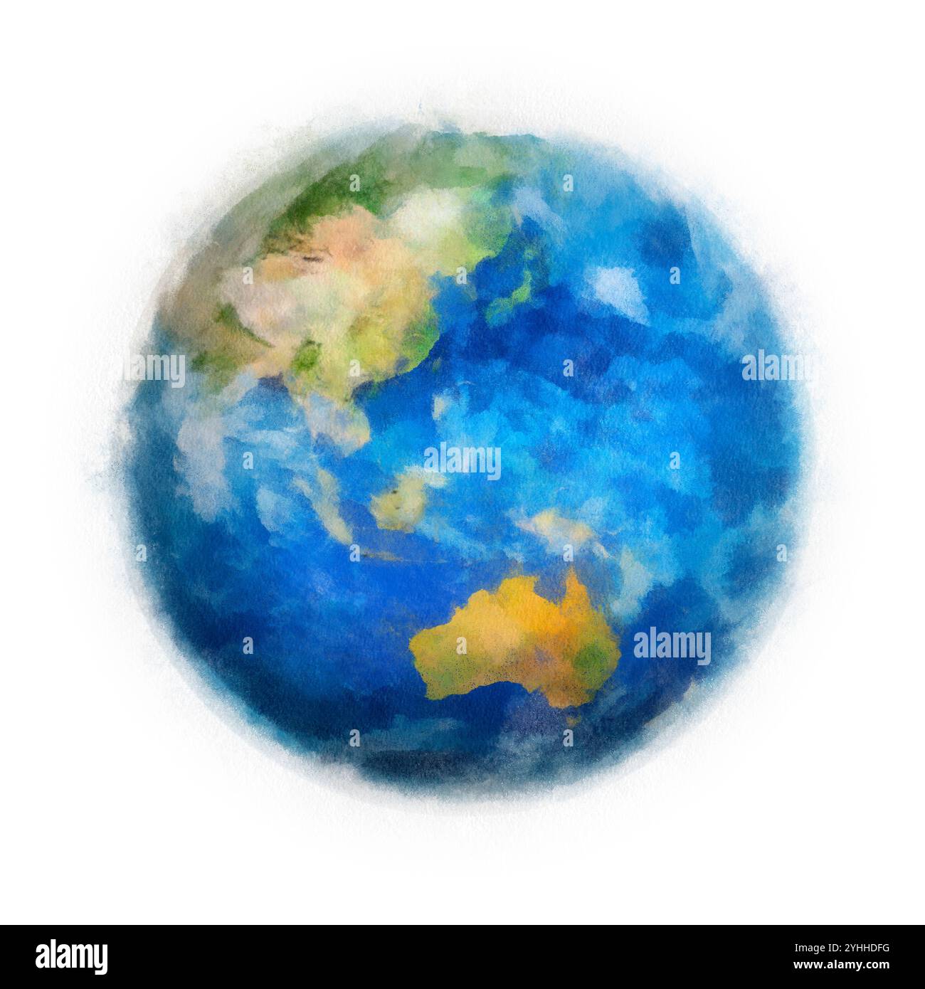Painted representation of the Earth (Asia Stock Photo - Alamy