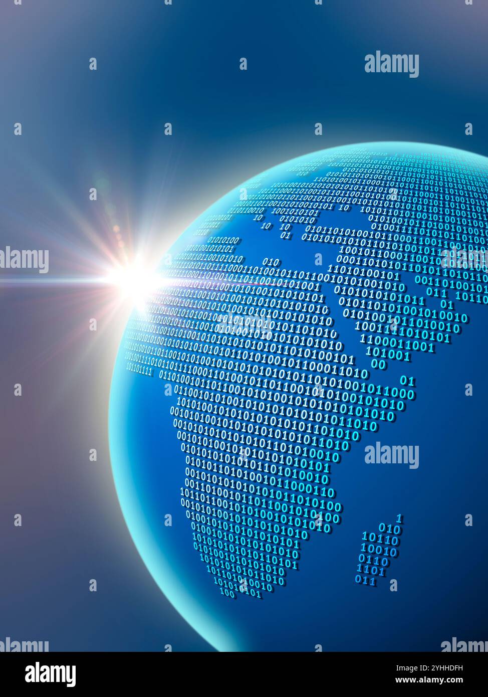 Binary globe depicting continents (Europe Stock Photo - Alamy