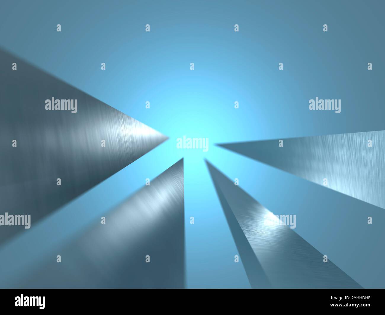 Space with protruding metal pointing to the centre Stock Photo - Alamy