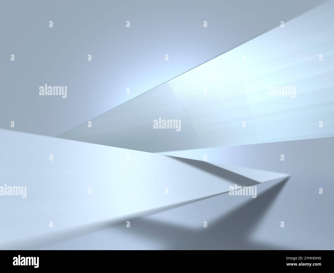 Space with intersecting panels of projecting metal Stock Photo - Alamy