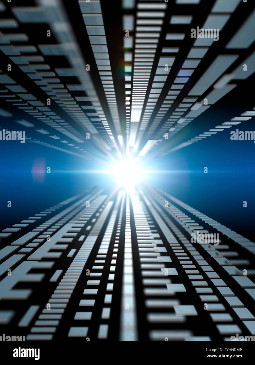 Data distribution-style line objects radiating up and down Stock Photo ...