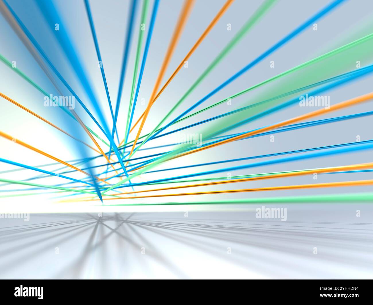 Intersecting radiating colourful pipeline objects Stock Photo - Alamy