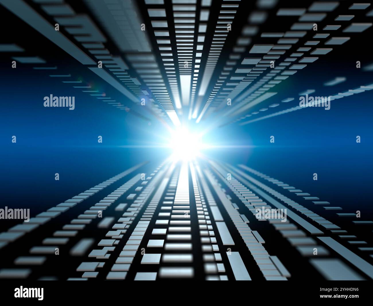 Data distribution-style line objects radiating up and down Stock Photo ...