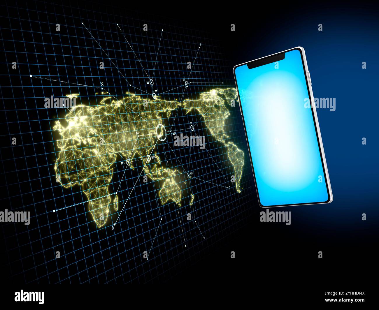 Smartphone and global analysis Stock Photo - Alamy