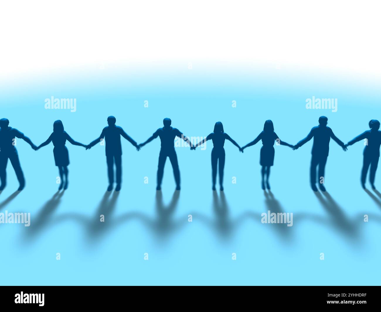 Several men and women holding hands with each other Stock Photo - Alamy
