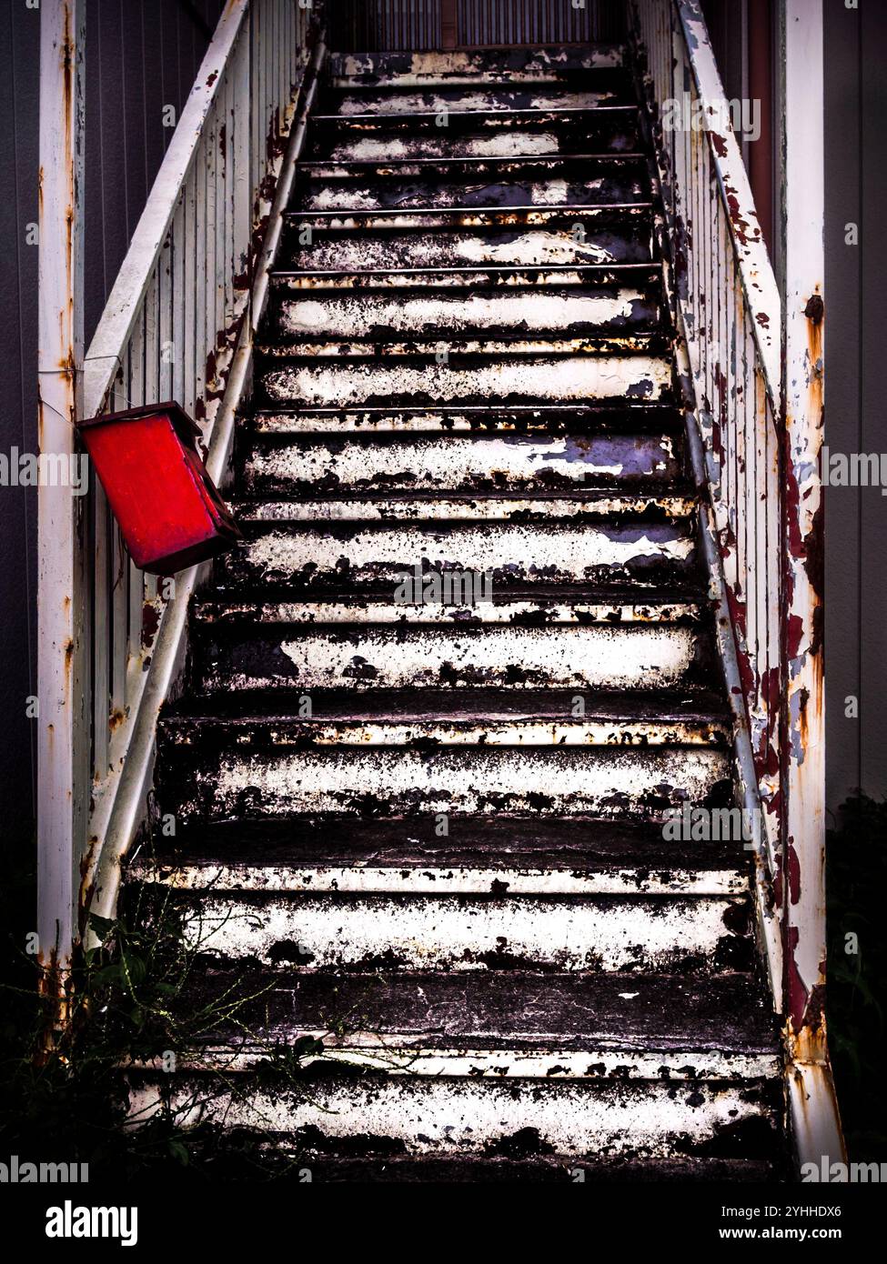 Rust-stained external staircase Stock Photo - Alamy