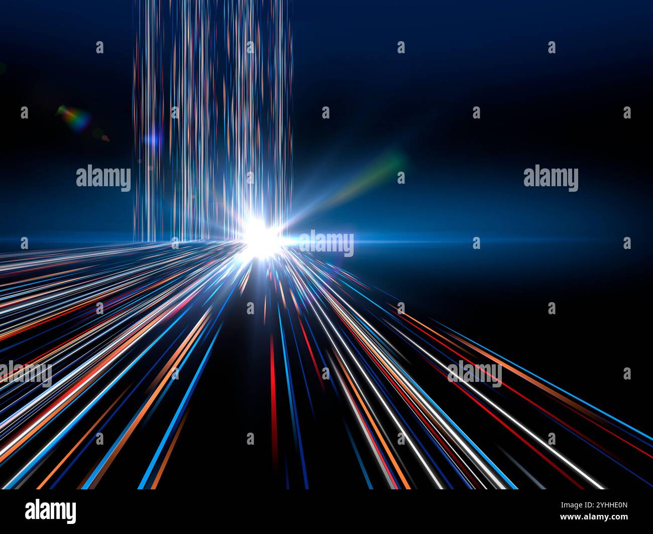 Shining glow and rays of light changing from vertical to radiant Stock ...
