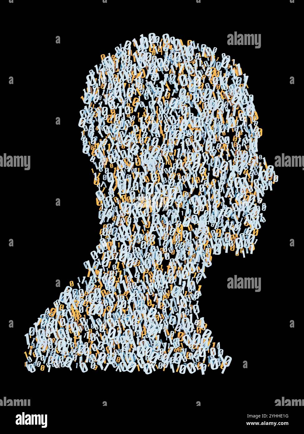 Profile composed of digital numbers Stock Photo - Alamy