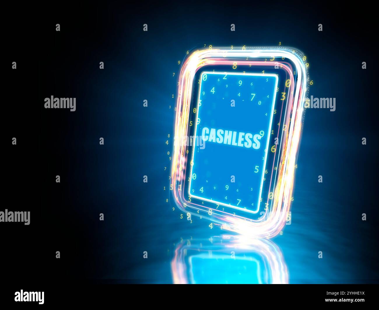 Cashless card in a ray-shaped frame Stock Photo - Alamy