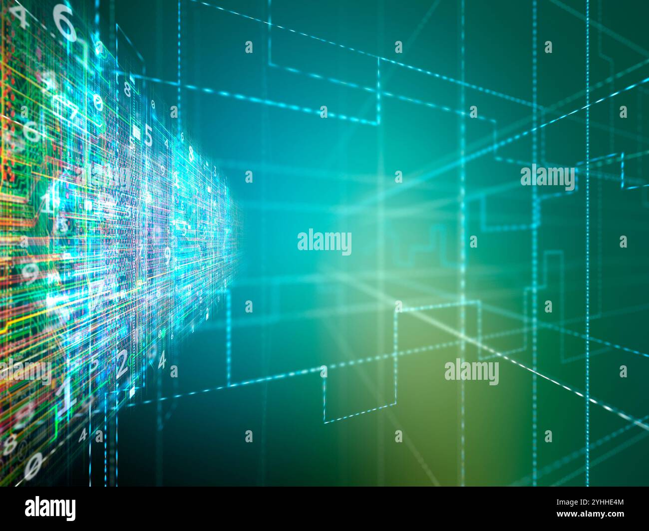 Space of data lines with circuits Stock Photo - Alamy