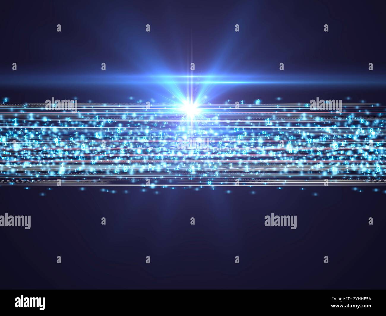 Glint of light shining on data moving horizontally Stock Photo - Alamy