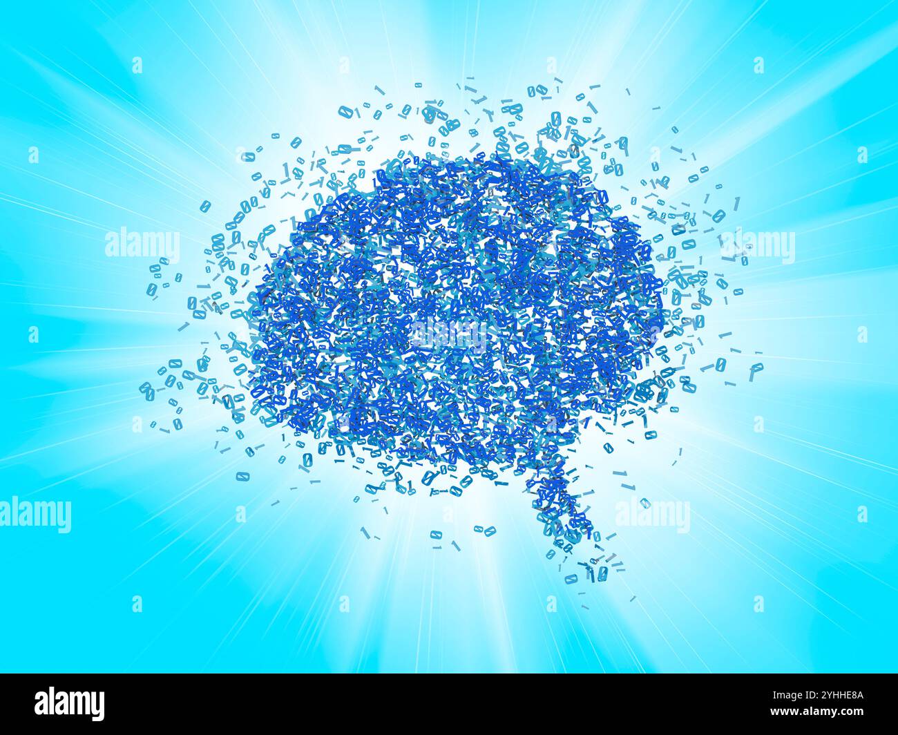 Brain filled with numbers Stock Photo - Alamy