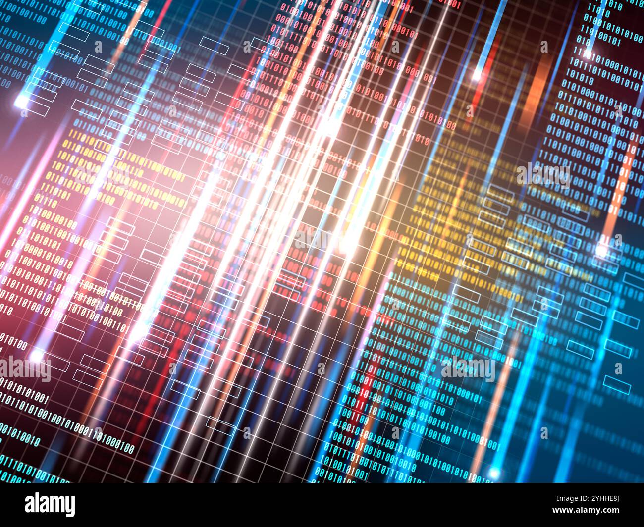Data running over numbers Stock Photo - Alamy