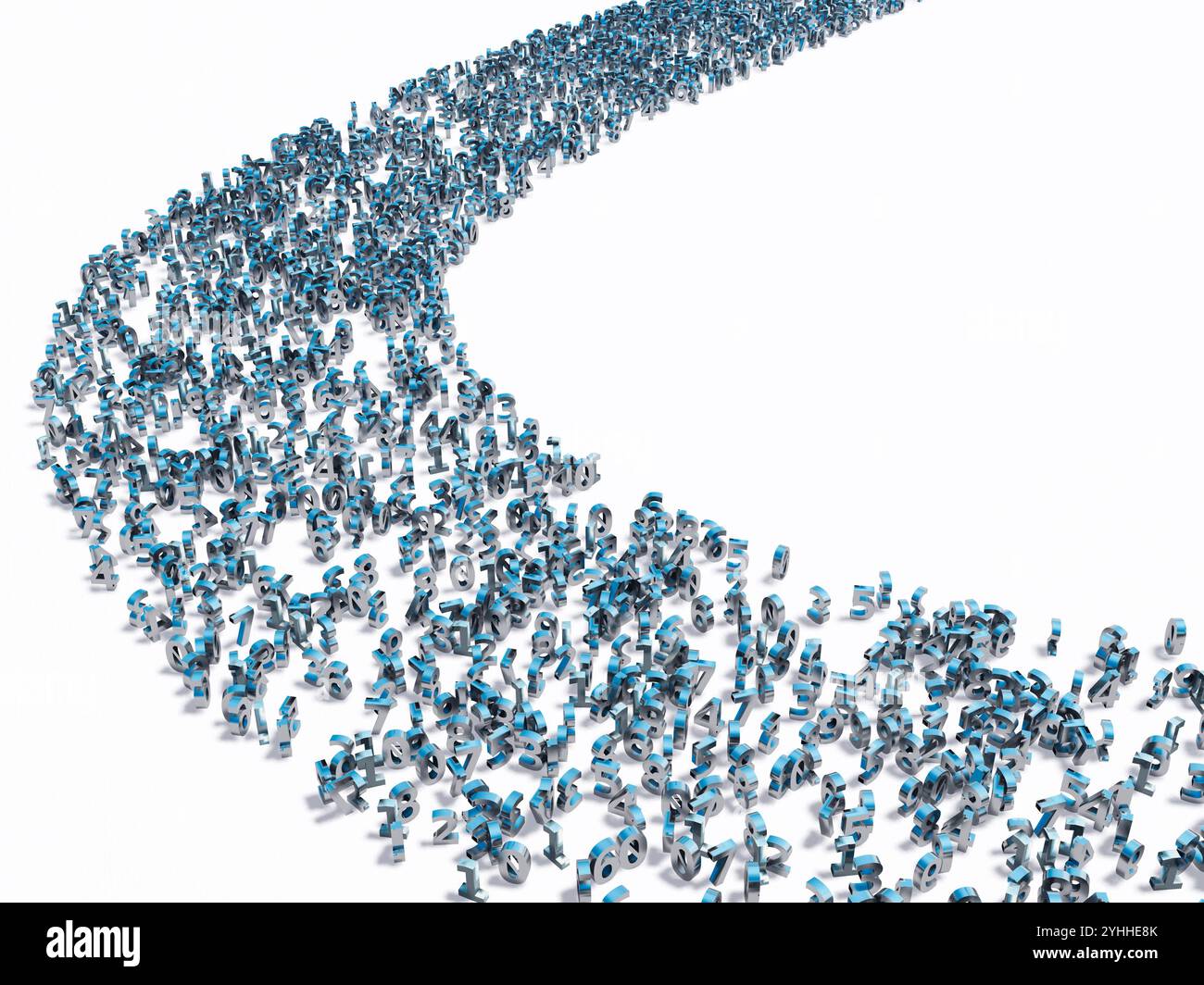 Curve-moving three-dimensional figures white background Stock Photo - Alamy