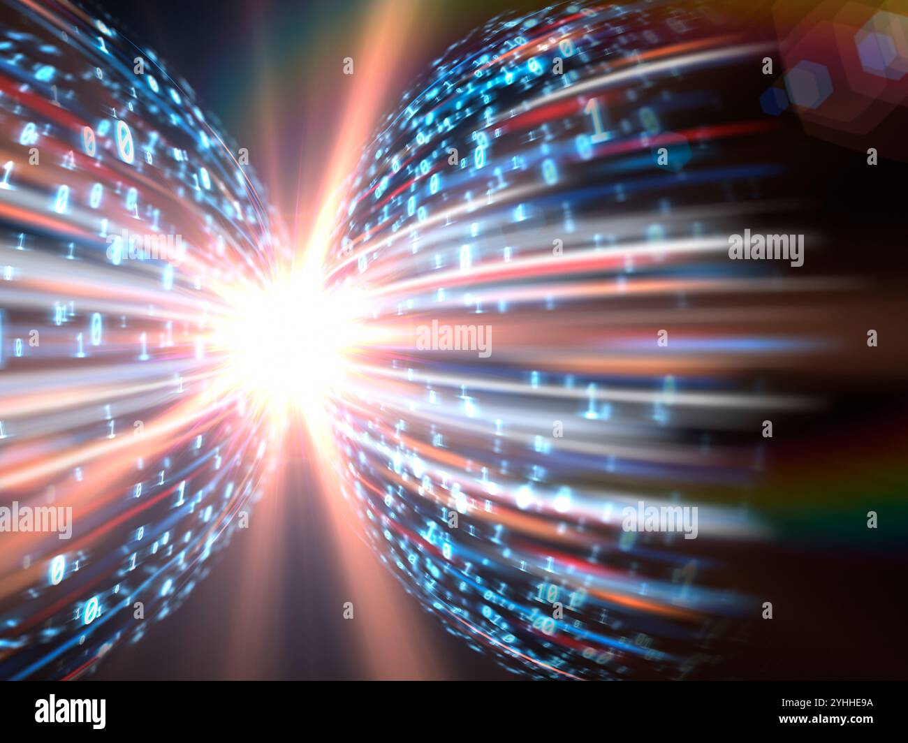 Spherical radiating data rays and beams of light Stock Photo - Alamy