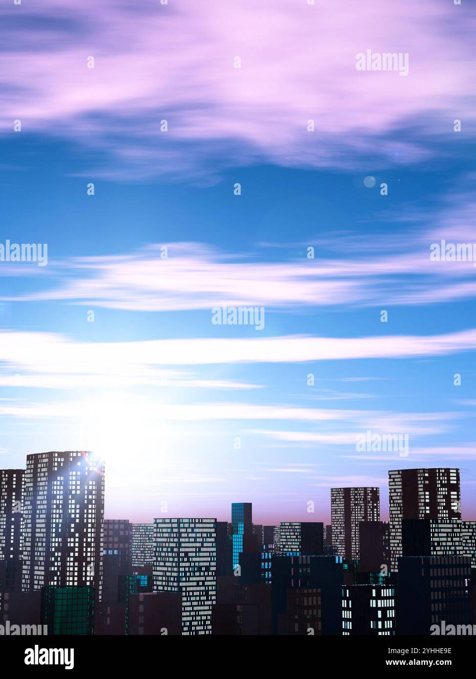 Urban landscape in the morning sun Stock Photo - Alamy