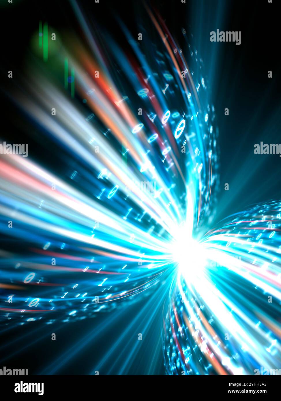 Spherical radiating data rays and beams of light Stock Photo - Alamy
