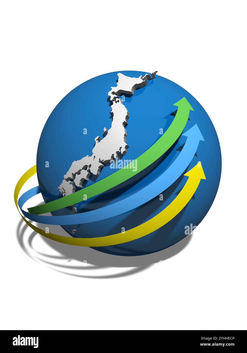 Three arrows showing informational trends in the Japanese economy Stock ...