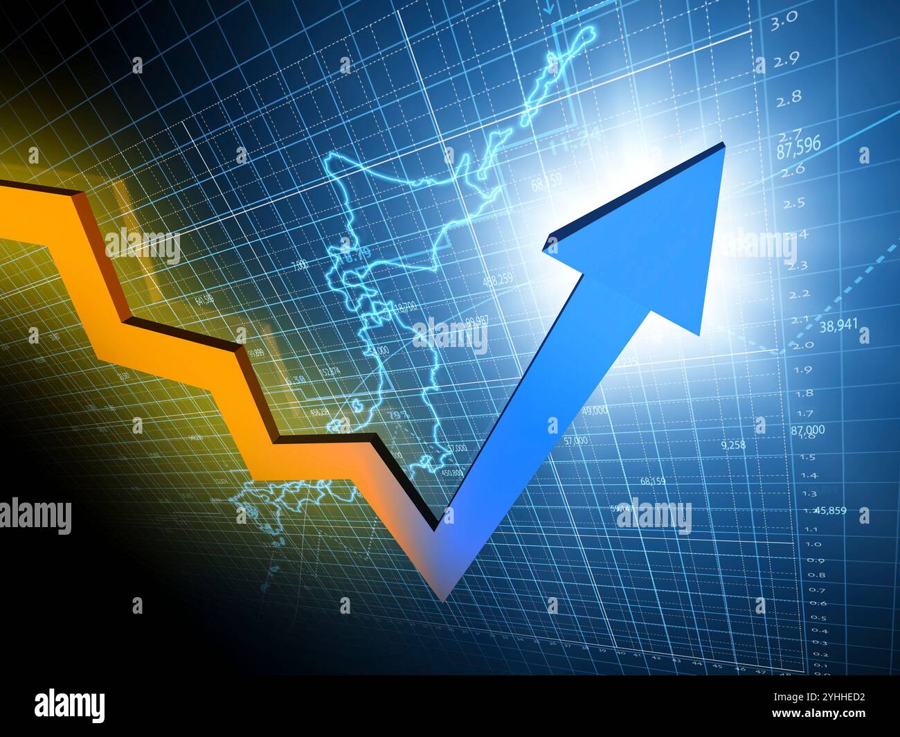 Upward trend graph hi-res stock photography and images - Alamy